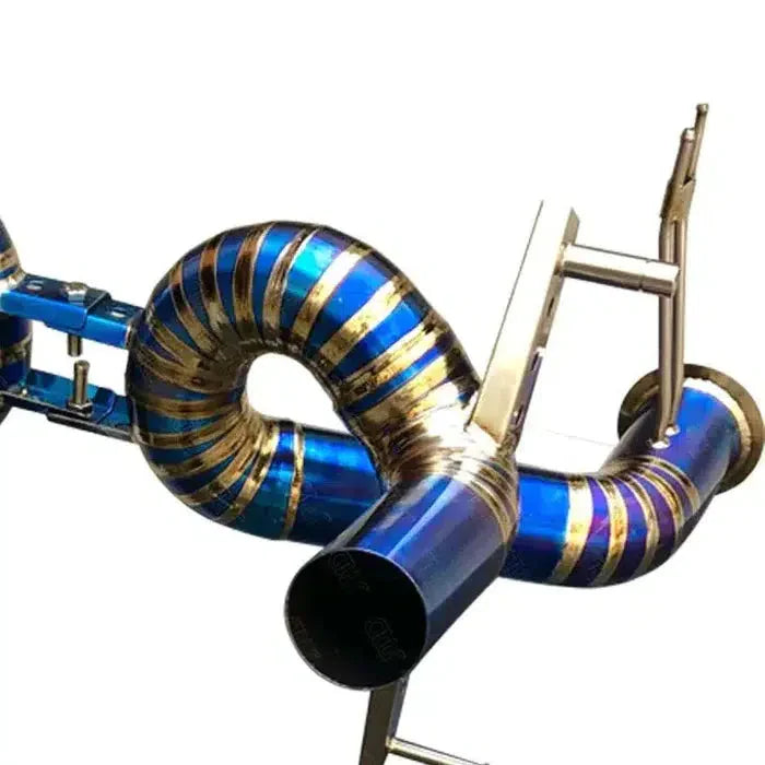 Lamborghini SVJ Titanium Straight Pipe Cat Back Paired With Cat Less D ...